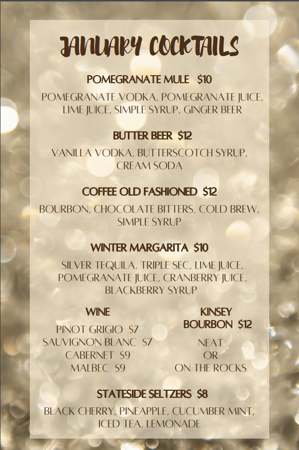 Menu - Stable 12 Brewing Company